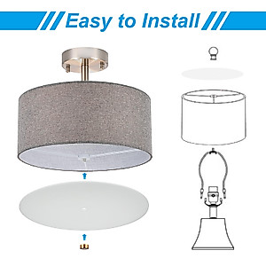 PATIKIL Lampshade Diffuser, 7.5" Diameter with 3/8" Center Hole Round Diffuser for Drum Lampshades Pendants Light Fits 8-8.5" Openings, Frosted White