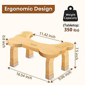 UTCG Bamboo Toilet Stool for Bathroom - Promotes Healthy Digestion, Non-Slip Design, 8 Inch Height, Ideal for Potty Training and Adults