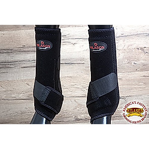 HILASON Medium Horse Medicine Sports Boots Rear Hind Leg Black