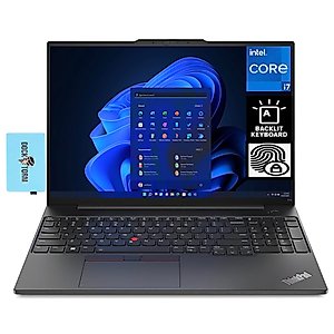 Lenovo ThinkPad E16 Gen 1 16.0" FHD IPS + WVA Business Laptop (Intel i7-1355U 10-Core, 24GB RAM, 512GB PCIe SSD, Intel Iris Xe, WiFi 6, Backlit KYB, FP Reader, BT 5.2, Thunderbolt 4, Win11P) w/Hub