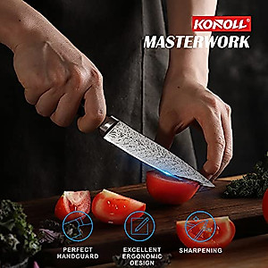 KONOLL Utility knife 5-Inch Paring knife Kitchen Fruit Knife High Carbon stainless Steel Cutting Knife