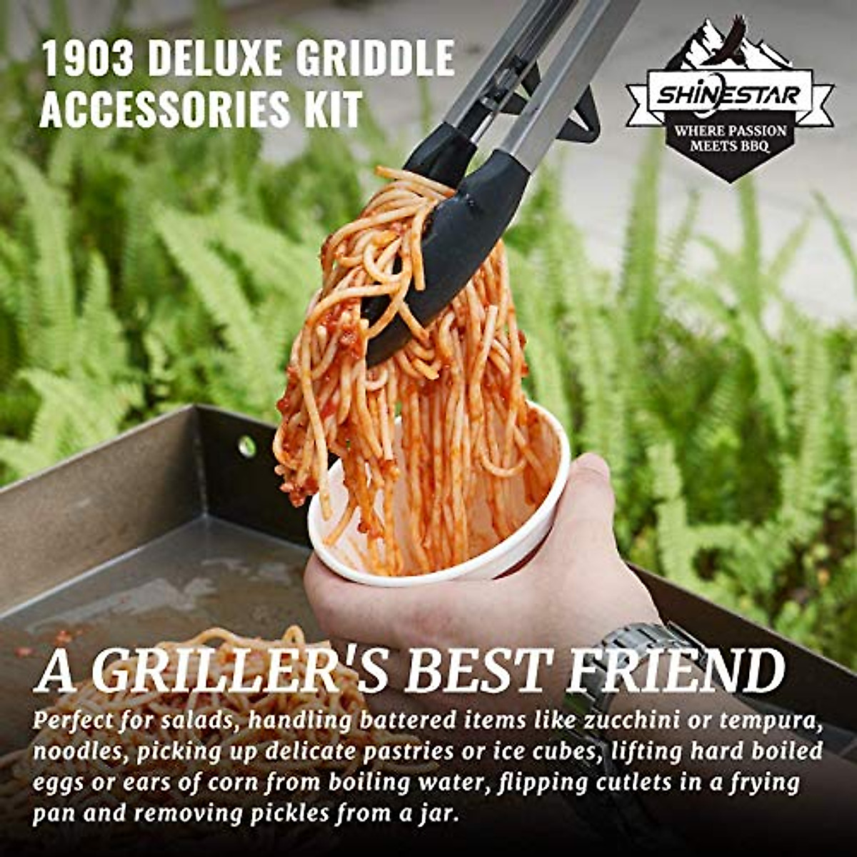 Commercial-Grade Griddle Accessories Kit for Blackstone - Spatulas, Scraper, Cheese Melting Dome, Egg Rings, Bottles, and More for Indoor/Outdoor Cooking on Flat Top Grills