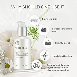 The Face Shop Whiteseed Brightening Serum | Deep Skin Brightening, Boost Moisturization & Pore Minimize | Skin Texture & Clarity Improvement, Dullness Reducing, 1.69 Fl Oz