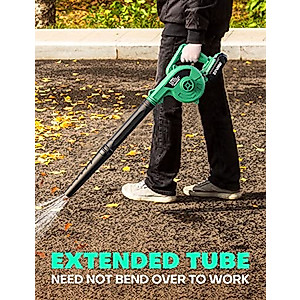 KIMO Cordless Leaf Blower & Vacuum, 2-IN-1 20V Leaf Blower Cordless with Battery and Charger, 150CFM Lightweight Mini Cordless Leaf Vacuum, Handheld Electric Blowers for Lawn Care /Dust/Pet Hair