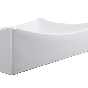 Aquaterior Rectangle White Porcelain Ceramic Bathroom Vessel Sink Bowl Basin with Chrome Drain 26"x15-5/8"x5-1/3"