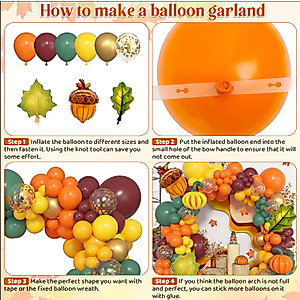 Ouddy Life 196 Pcs Fall Balloons Arch Garland Kit, Fall Party Decorations Orange Green Yellow Burgundy Maple Leaves Pinecone for Autumn Friendsgiving Thanksgiving Little Pumpkin Baby Shower Decor