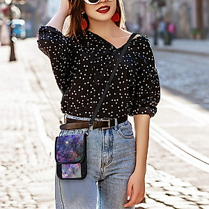 ALAZA Galaxy And Nebula In Space Small Crossbody Wallet Purse Cell Phone Bag Rfid Passport Holder with Credit Card Slots