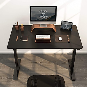 FLEXISPOT Standing Desk Height Adjustable Desk Electric Sit Stand Desk 48 x 24 Inches Home Office Desks with Whole Piece Desk Board (Black Frame + Black Top)