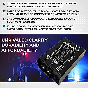 Seismic Audio Speakers Passive Direct Box with Ground Left and Attenuator Switch DI Box, Pair of Passive Direct Boxes