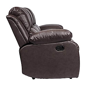 Lexicon Humphreys Wall-Hugger Manual Double Reclining Sofa, Brown