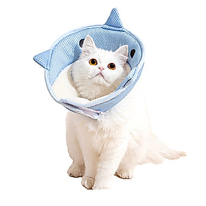Oceskyha Cat Cone Collar Soft to Stop Licking, Cat Recovery E Collar for Small Large Cats,Collar for Small Dogs Teddy Dog, Cat Neck Cone Alternative for Cats Kittens(Blue Dink)