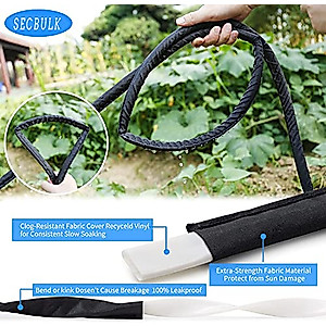 Secbulk Soaker Hose 100FT For Garden Beds 50ftX2 1/2" Drip Hose Linkable Consistent Irrigation Hose Save 80% Water, Leakproof Kink Free Double Layer Flat Soaker Hose for Garden Bed Foundation