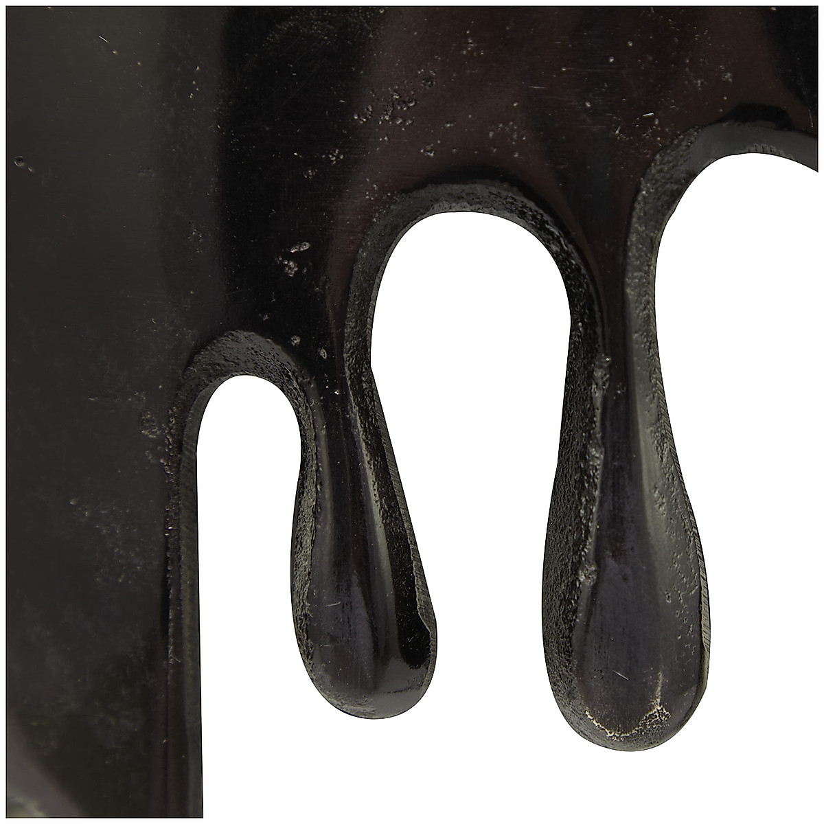 Deco 79 Aluminum Drip Accent Table with Melting Designed Legs and Shaded Glass Top, 16" x 16" x 25", Black