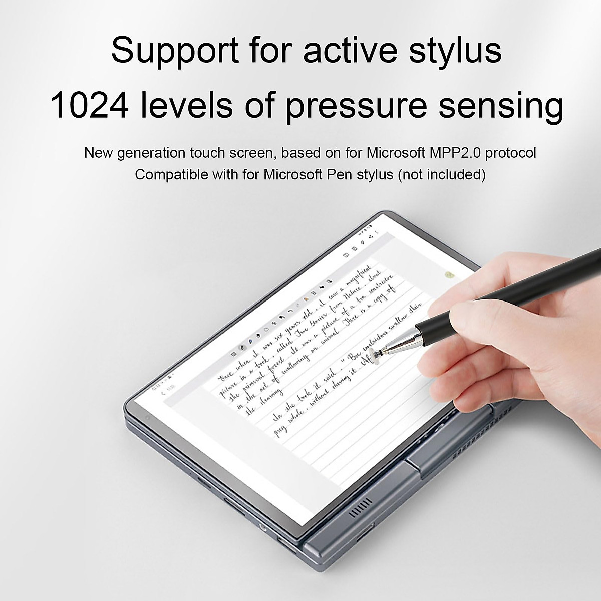 Heayzoki 8 Inch Laptop, Touch Screen Mini Laptop, 180° Flip HD Camera LPDDR5 12GB RAM Full Featured Mini Laptop, with Stylus for Windows 10 11 Supported (12GB+512GB US Plug)