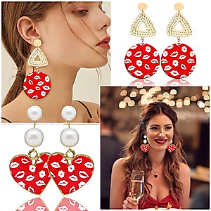 Juome Valentine's Day Silk Screen Stencils for Polymer Clay, 3Pcs Reusable Silk Screens Printing Kit for Polymer Clay Cutters, Polymer Clay Tools for Earring Jewelry Making