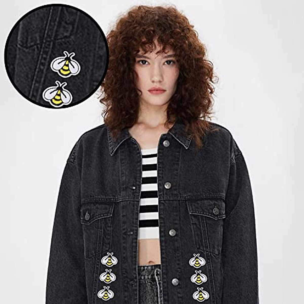 Bee Embroidered Patches, BENBO 30 Pieces Honey Bee Iron On Patch Sunflower Embroidered Applique Bumble Bee Flower Sewing Patches for Bags Jackets Jeans Clothes DIY Decoration Patches