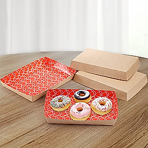 Fasmov 80 Pack Big Food Serving Tray, Lunch or Cafeteria Food Tray, Serving Boats for Nachos, Fries, Hot Corn Dogs, and More, 10.5” x 7.5” x 1.5”