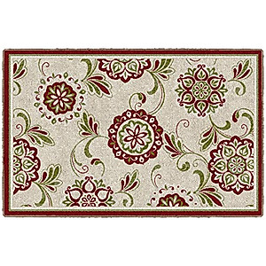 Brumlow MILLS Samara Home Indoor Area Rug with Traditional Floral Print Pattern for Living Room Decor, Dining Room, Kitchen Rug, or Bedroom Carpet, 30" x 46", Red