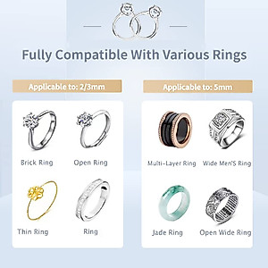 Ring Size Adjuster for Loose Rings - Invisible Spiral Transparent Silicone Ring Guard Clip Jewelry Tightener Resizer Set for Making Jewelry Fitter, Sizer, Guard, Spacer （8 Pack, 4 Sizes ）