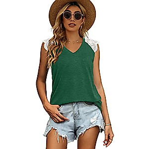 OFEEFAN Tunic Tank Tops for Women to Wear with Leggings Womens Tank Tops Loose Fit Green XL
