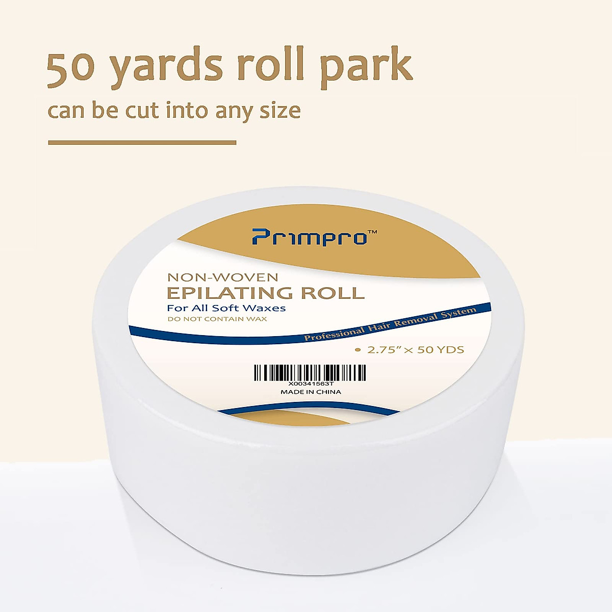 Primpro Non-woven Wax Strip Roll for Body and Facial Hair Removal, 2.75 Inches x 50 Yards Pack Salon Quality Epilating Roll