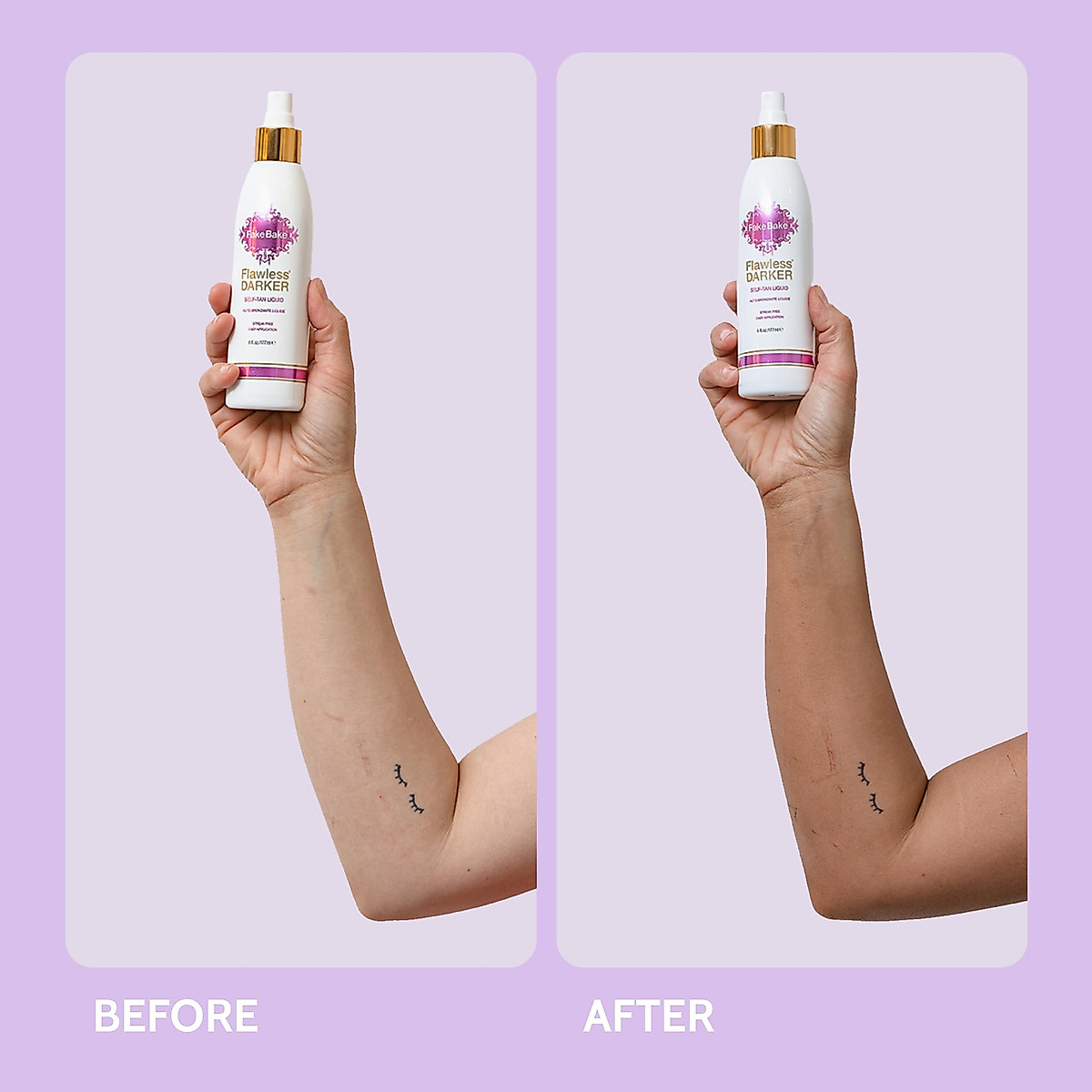 Fake Bake Flawless Darker Self-Tanning Liquid Streak-Free, Long-Lasting Natural Glow For All Skin Tones - Sunless Tanner Includes Professional Mitt For Easy Application, Black Coconut Scent - 6 oz