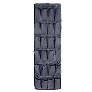 Alvinlite Shoe Organizer Over the Door, Wall Hanging Oxford Cloth Storage Bag Shoe Orangizer Space Saving Rack with 24 Pockets