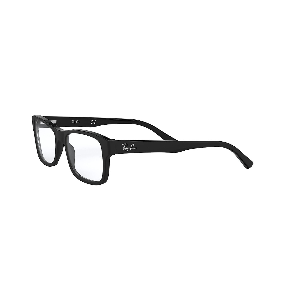 Ray-Ban RX5268 Rectangular Prescription Eyeglass Frames, Matte Black/Demo Lens, 55 mm