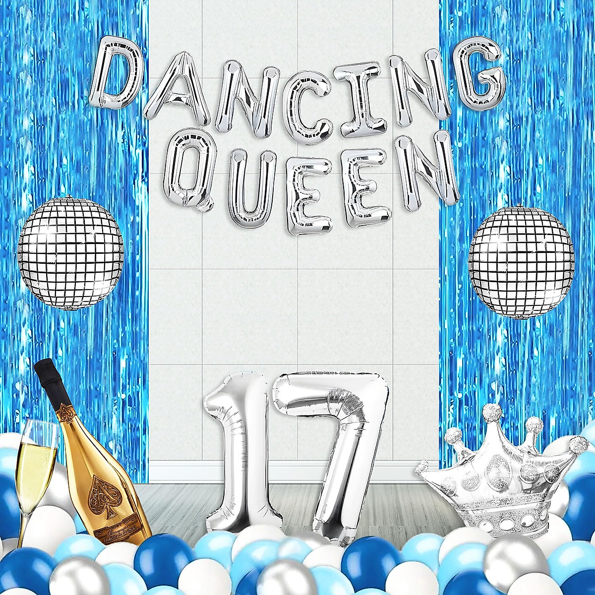 Dancing Queen Party Decorations 17 - Mamma Mia Party Decorations, Glitter Dancing Queen Banner Disco Ball Decoration for Mamma Mia Bachelorette Party Birthday Decorations Bridal Shower