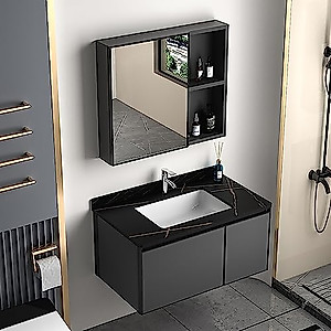 Bathroom Sink Cabinet,Bathroom Vanity with Sink,Modern Undermount Small Single Bathroom Cabinet Set,Bathroom Vanity and Sink Combo,Small Bathroom Vanity Wall Mounted ( Color : Artificial stone , Size