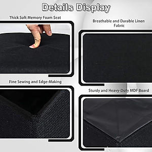 Cosaving 30 inches Folding Storage Ottoman Storage Cube Seat Foot Rest Stool with Memory Foam for Space Saving, Square Ottoman 30x15x15 inches, Teal