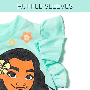 Disney Moana Little Girls T-Shirt and Bike Shorts Outfit Set Floral Blue 4T