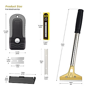 EHDIS Razor Blade Scraper, 1.5'' and 4'' Glass Scraper Tool, Floor Adhesive Remover Scraper with Metal Razor Blades, Paint Scraper Ideal for Cleaning Stove Top, Windows, Glass, Tiles, Wall, Labels