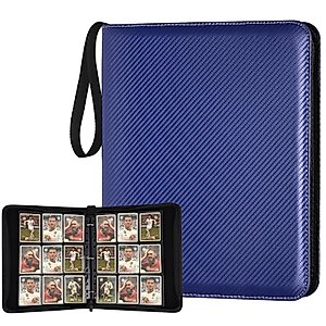 GERMUN 9 Pocket Card Binder, Premium Zip Trading Card Binder, 720 Double Sided Pocket PU Card Collection Binder, Collector Card Album, Card Folder for MTG, TCG, Sports Cards, Game Cards (Blue)