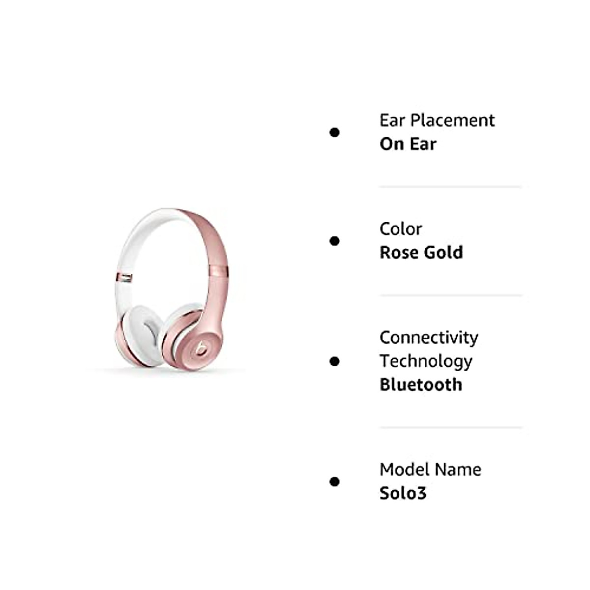 Beats Solo3 Wireless On-Ear Headphones (Previous Model) - Rose Gold (Renewed)