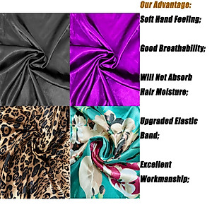 4 Pcs Satin Bonnet for Women, Long Sleep Cap Soft Silky Bonnet for Braids