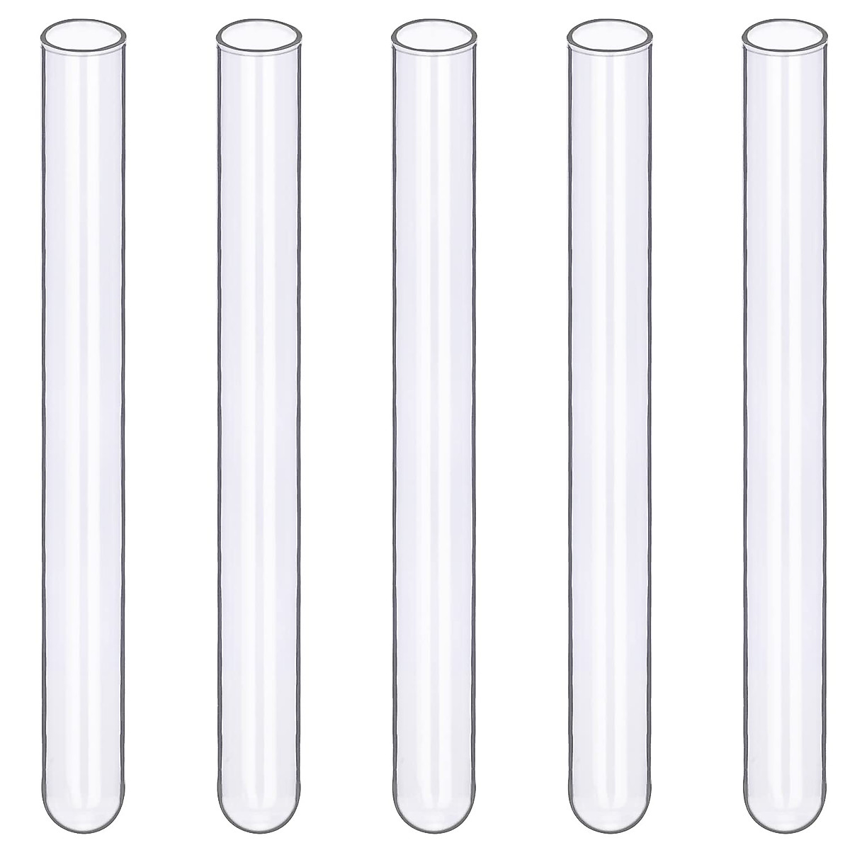FunChem Glass Test Tubes, Pack of 20 Sturdy Round Bottom Clear Test Lab Tubes