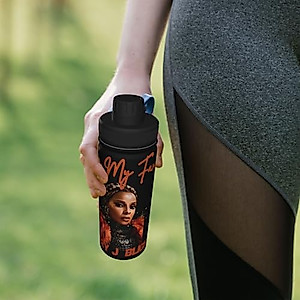 HIKTIEK Mary J Musics Blige Stainless Steel Insulated Tumbler Sports Water Bottle Hot and Cold Travel Cup 18oz