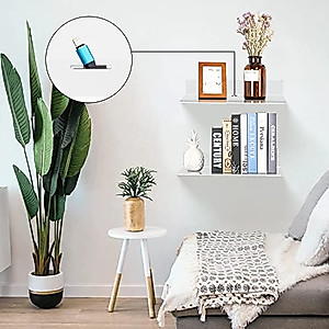 Bolidery 4 Pack Acrylic Floating Shelves, 9" Small Wall Shelf for Storage & Decoration, Adhesive Wall Mounted Shelf for Bedroom,Living Room,Bathroom