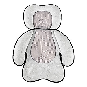 KAKIBLIN 3 in 1 Baby Stroller Seat Cushion, Toddler Car Seat Pad Baby Head Pillow Neck Support Cushion for Newborn and Toddler, Grey
