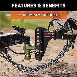 CURT 45912 Replacement Dual-Ball for Adjustable Trailer Hitch Ball Mount 45900 or 45926 , Gold