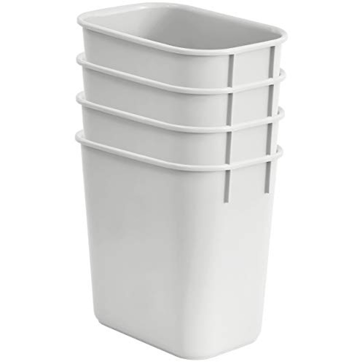Acrimet Wastebasket Bin 13QT (Plastic) (White Color) (Set of 4)