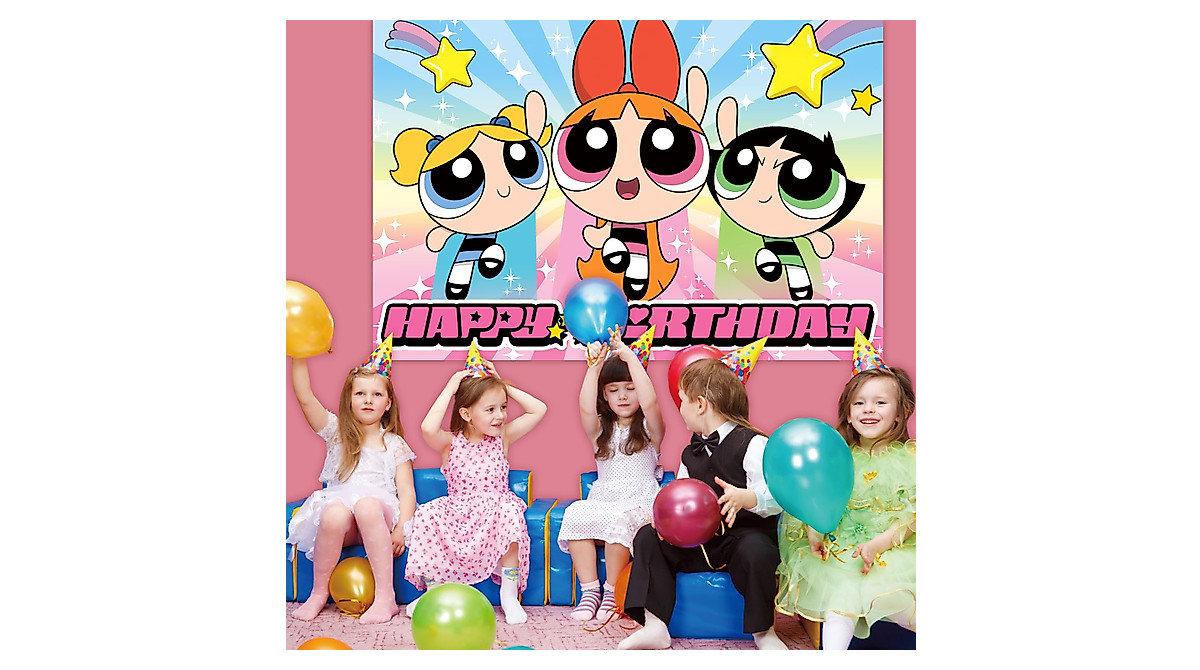 Power Girls Birthday Decorations - 5x3FT Banner