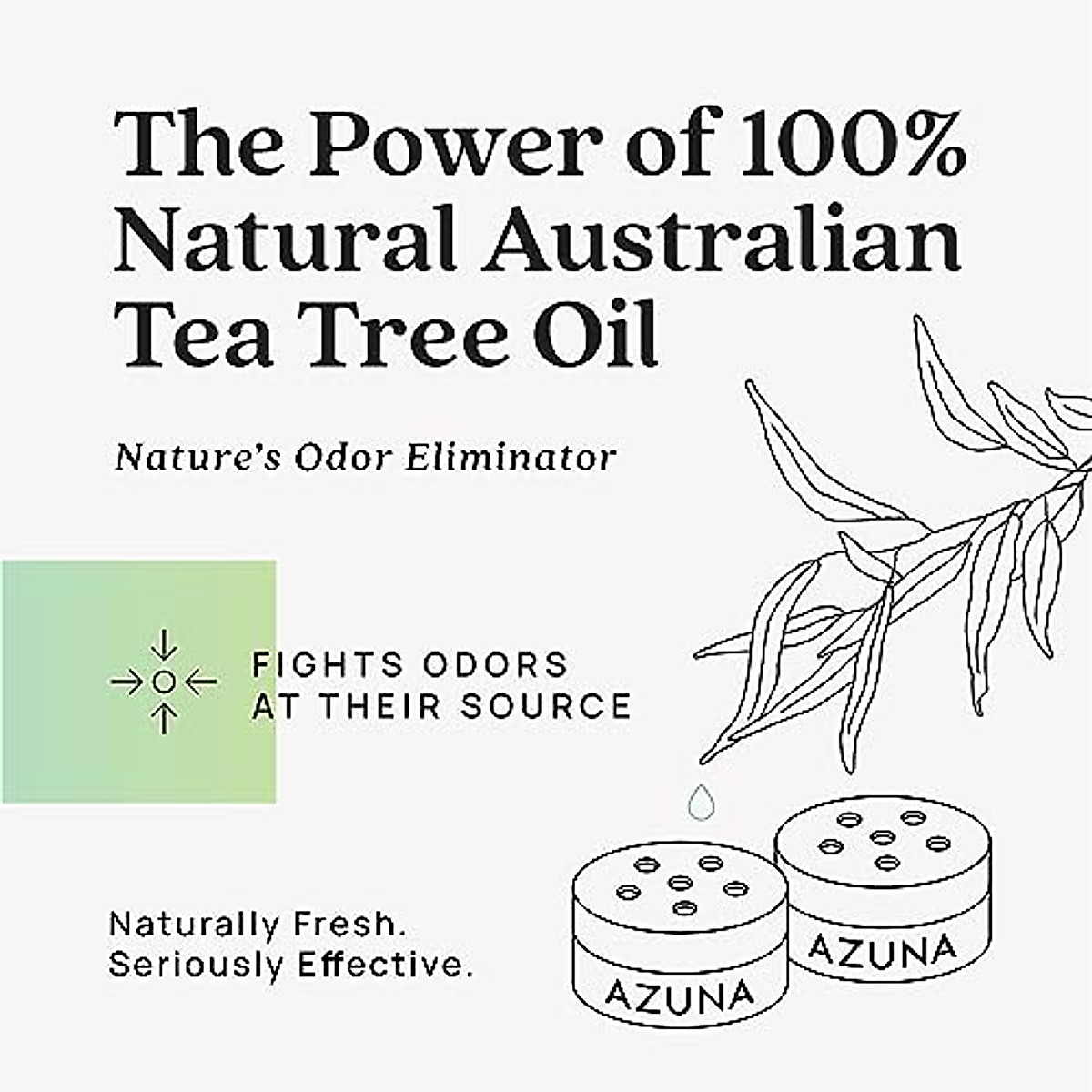 Azuna All-Natural Odor Remover Gel Refill Pouch | Air Purifier with Tea Tree Oil | Plant-Based & Long Lasting | For Pet Odors, Smoke & Strong Odors | Amalfi Breeze, 12 oz.