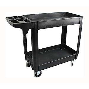 MaxWorks 80855 500-Pound Service Cart with Two Trays 30"X16" & 80876- Foldable Platform Truck Push Dolly 330 lb. Weight Capacity