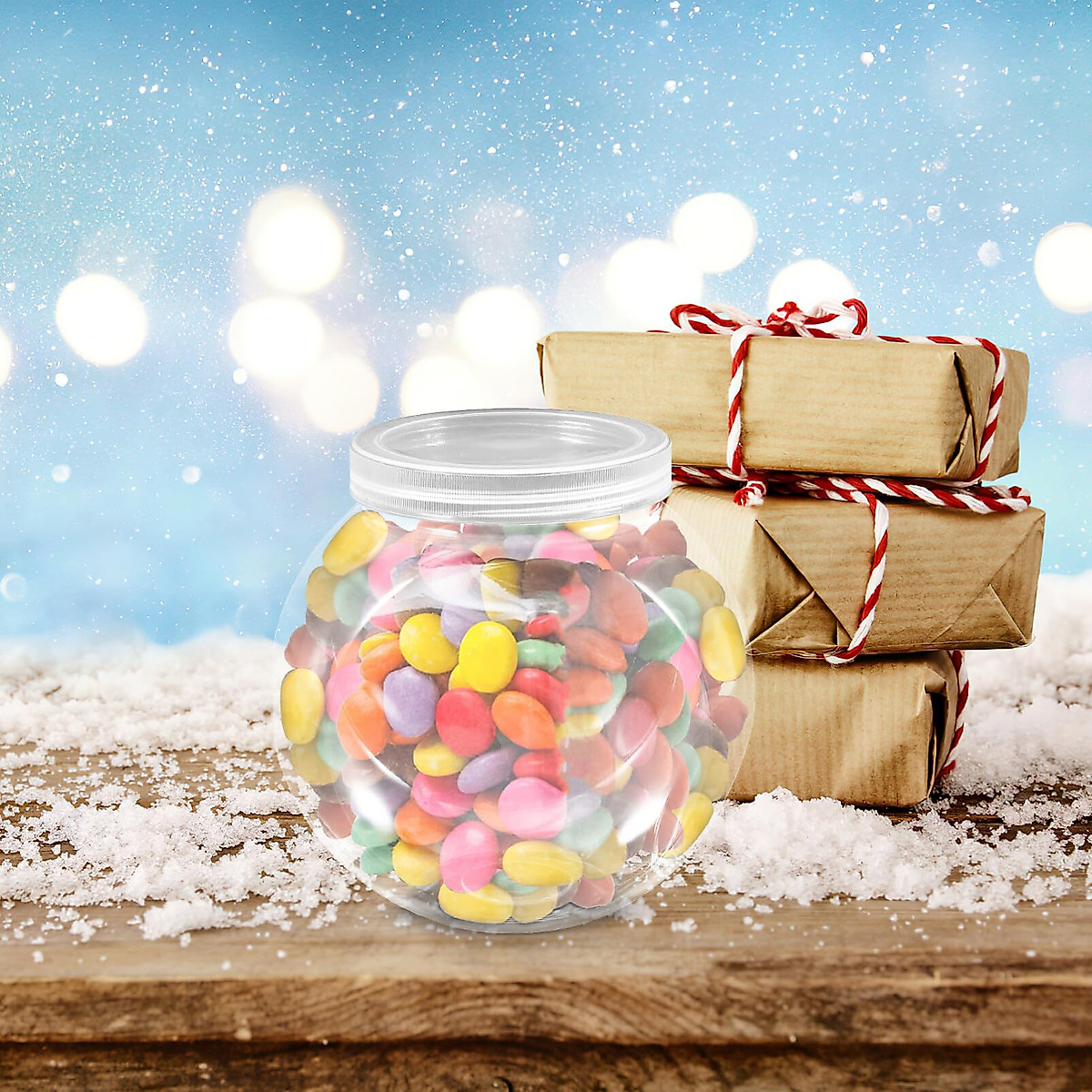 UPKOCH 3pcs Clear Tea Jars Candy Holder with Lid Plastic Sweet Jars Small Jar with Lid Dry Food Jar Small Cookie Container Small Holders Party Cookie Holder Candy Jar Mini Items Jar