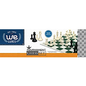 Tournament Chess Set with Electric Blue Bag - 3.75 in. King Solid Plastic