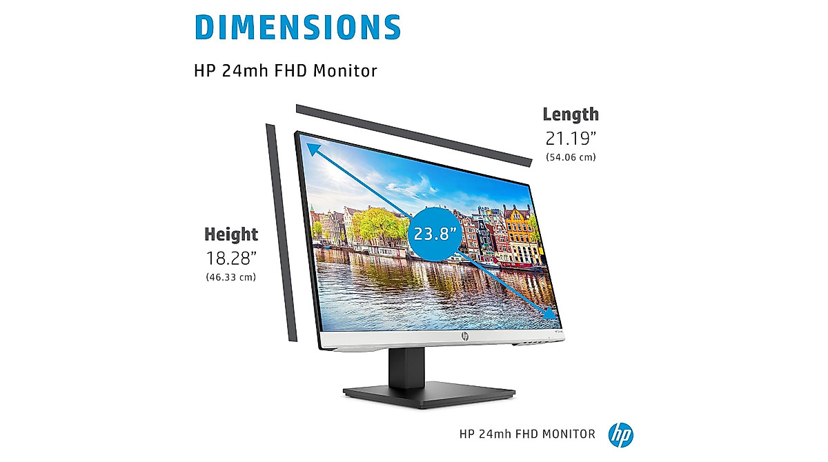 HP 24mh FHD Monitor - 23.8" 1080p IPS Display