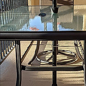 1Set Patio Umbrella Cone Umbrella Wedge Plug Fits Pole Diameter 1.5 Inch Umbrella Hole Ring and Cap Set for Patio Table Hole Opening (1, Black Black)