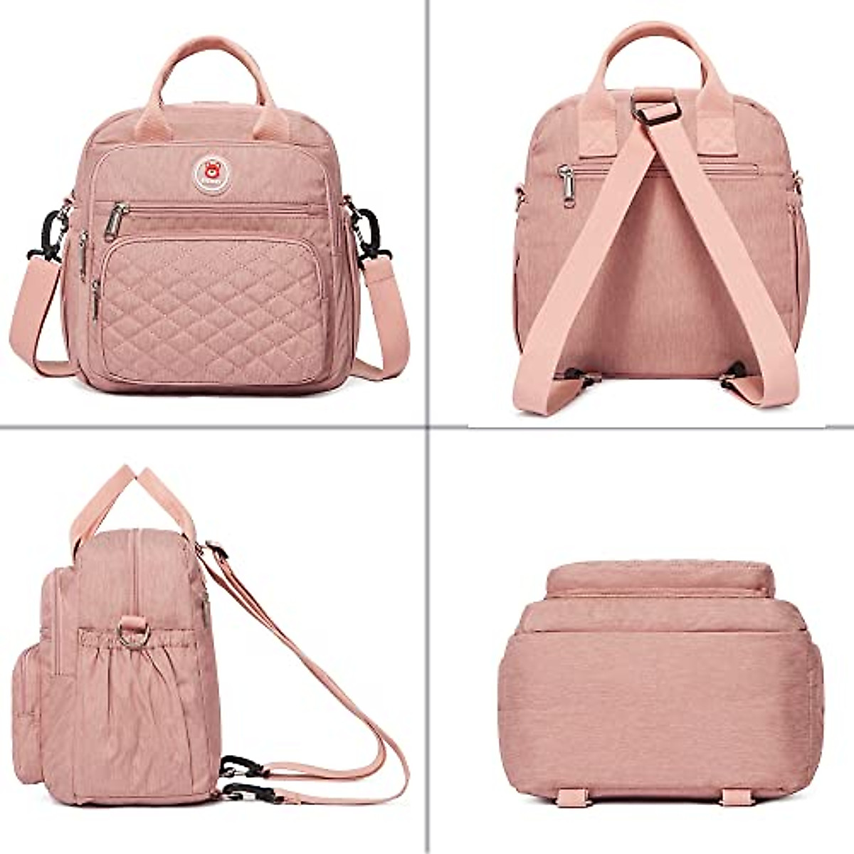 EKERHO Insulated Lunch Bag Backpack for Women/Men, 3 carrying way Lunch Tote, Large Waterproof Cooler Box with Side pockets for Adults, College, Work, Beach, Picnic, Pink